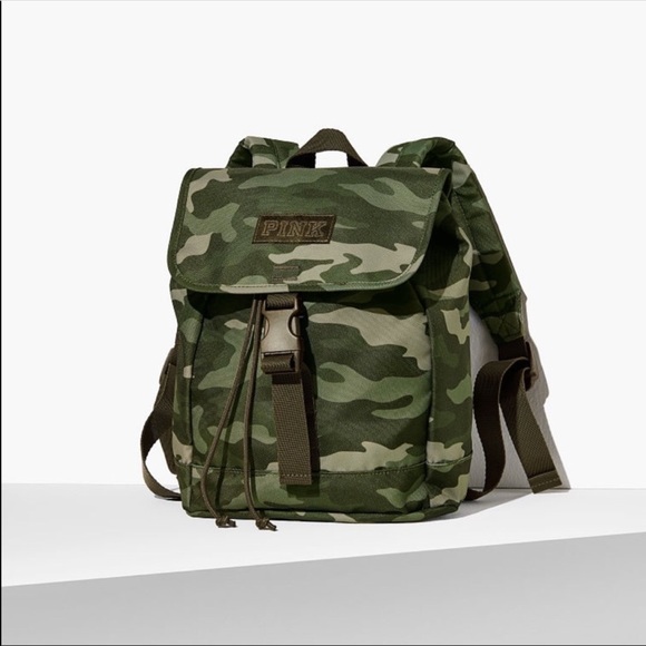 PINK Victoria's Secret | Bags | Vs Pink Green Camo Mini Backpack | Poshmark